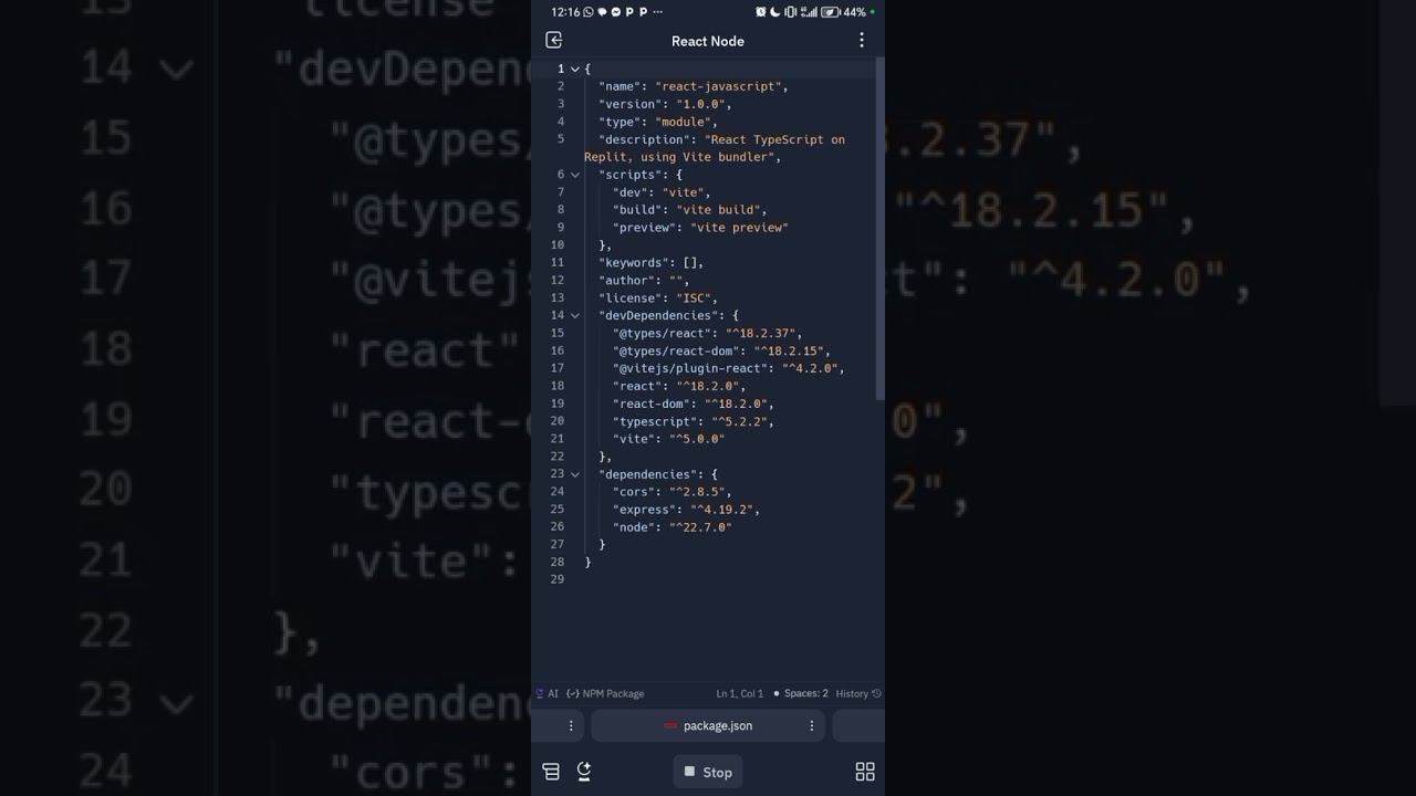 Joining react and node in one project using replit