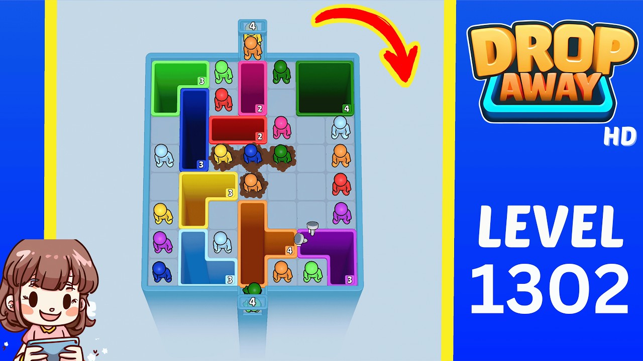 Drop Away Level 1302 Solution Walkthrough