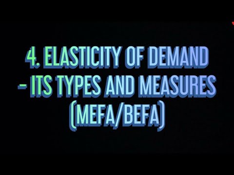 #4 Elasticity of demand- Types and Measures Of elasticity of Demand |MEFA|