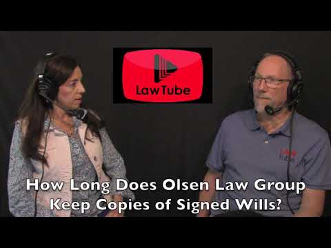 How long does Olsen Law Group keep copies of signed wills?