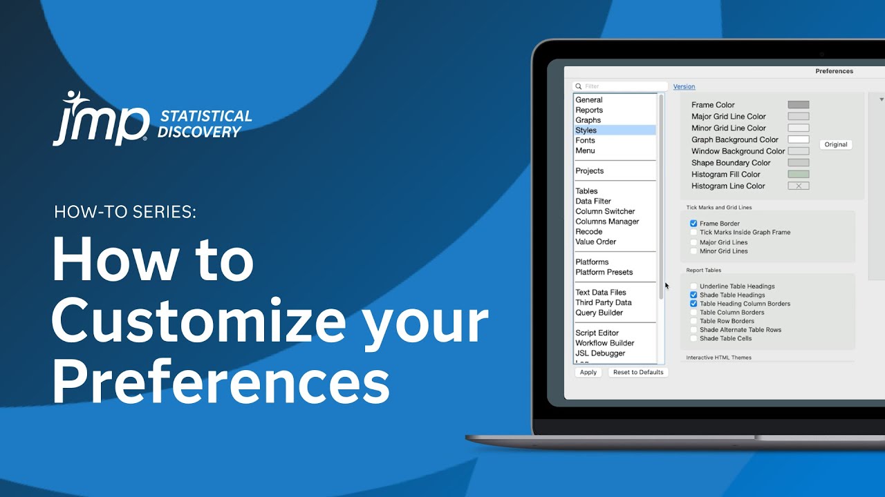 How to Customize your Preferences in JMP