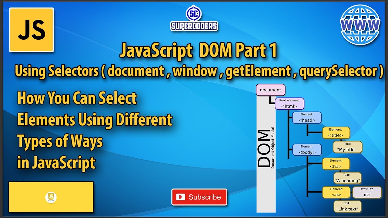 Javascript DOM Tutorial Part 1 [ Selectors ] How to Select HTML Elements Using Javascript