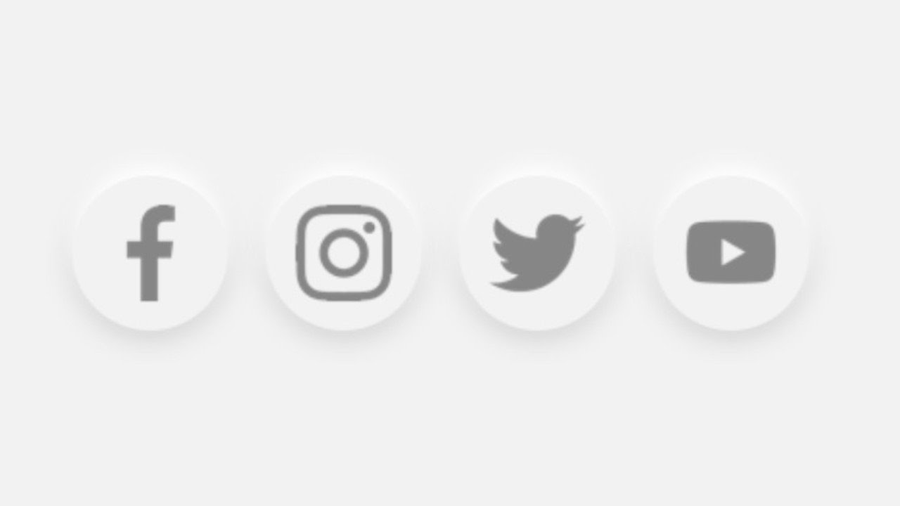 How To Create CSS Social Media Button With Neumorphic Style In 5 Minutes