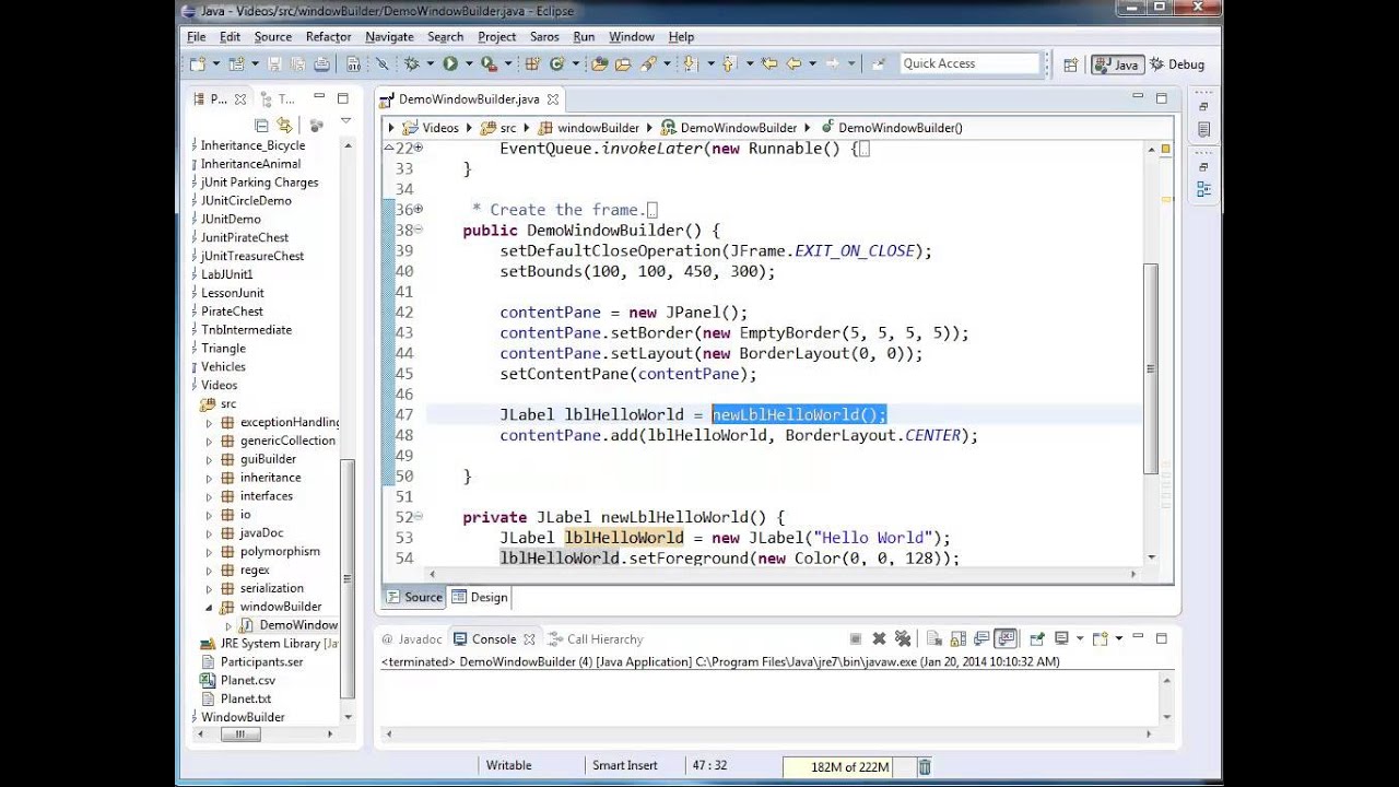 Java Basics - GUI with WindowBuilder 02