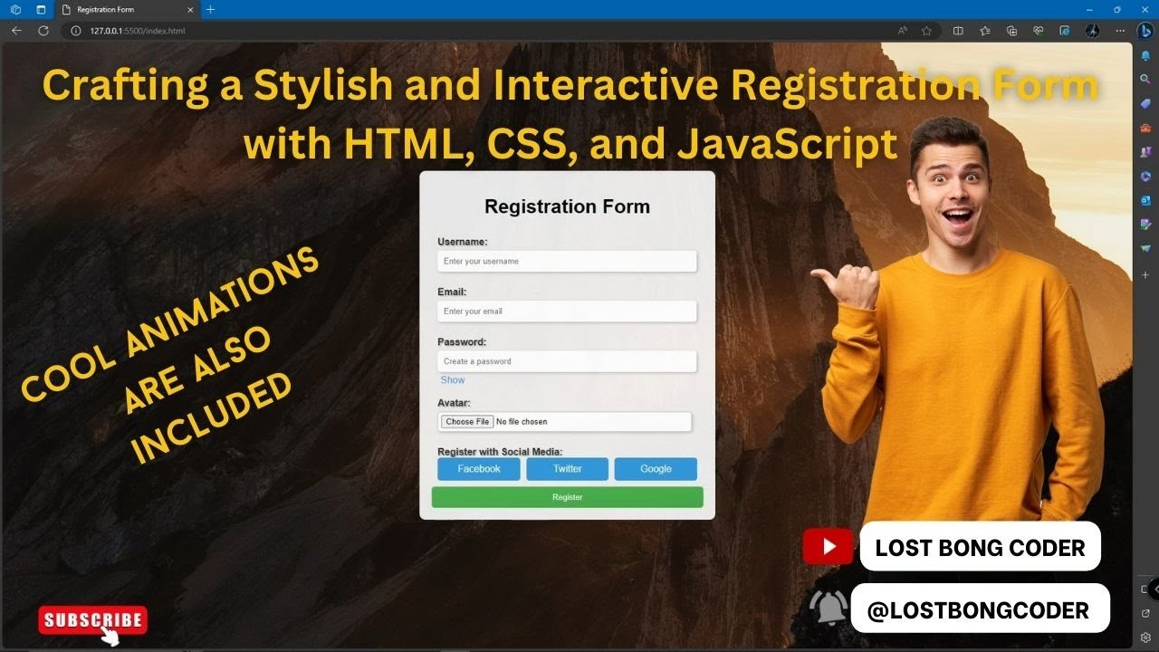 Crafting a Stylish and Interactive Registration Form with HTML, CSS, and JavaScript