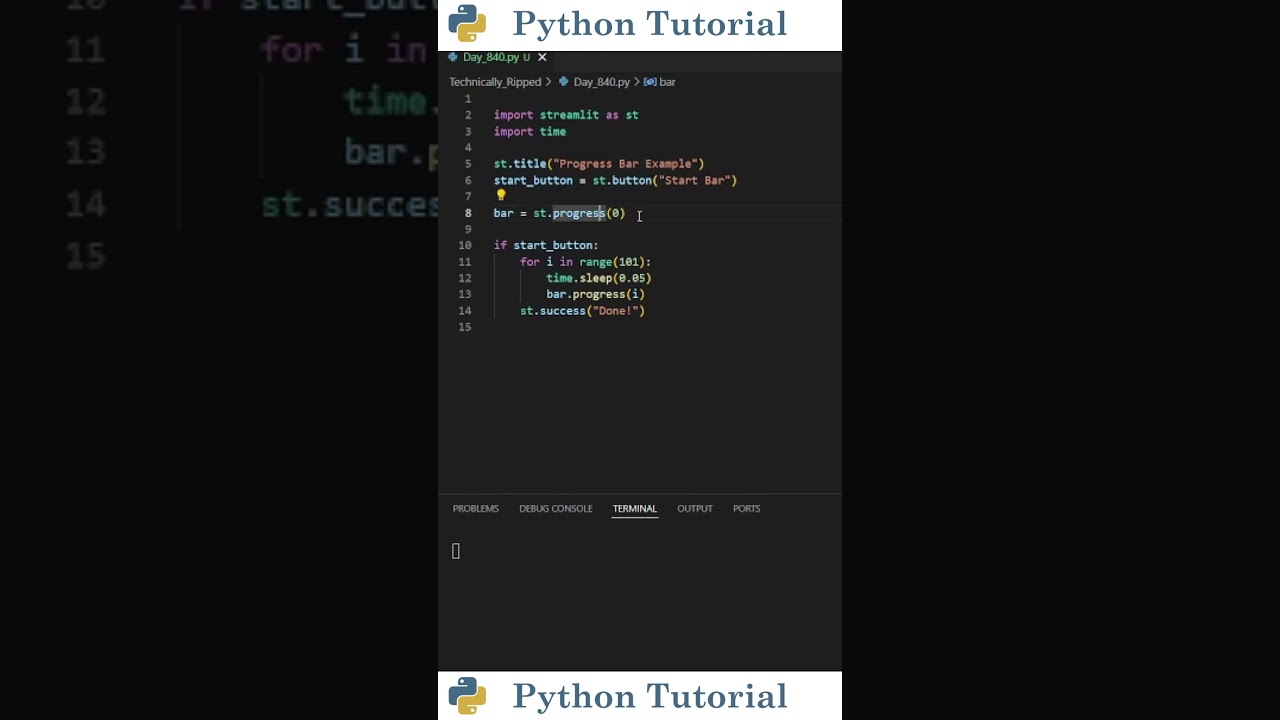 Add a Progress Bar to Your Streamlit App | Python Tutorial