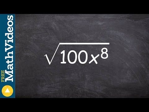 Learn how to take the square root of a square radical, root(100x^8)