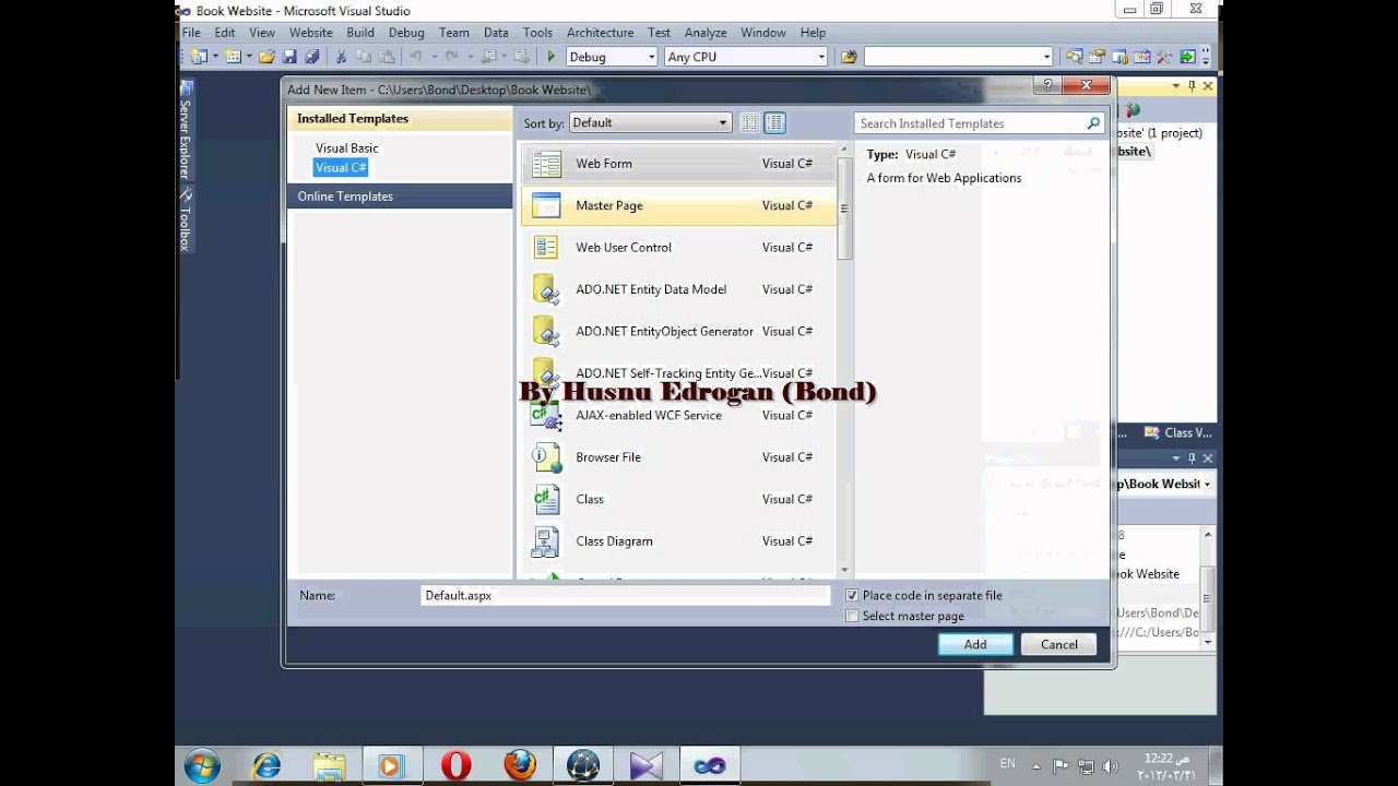 Create a Web Site using Visual Studio 2010.avi
