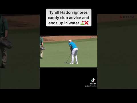 Tyrell hatton ignores caddy club advice and ends up in water ⛳️❌ #golf #golflife