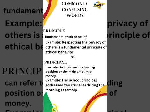 Principle vs principal | Confusing words | ARH Institute