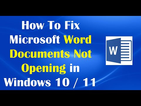 How To Fix Microsoft Word Documents Not Opening in Windows 10 11