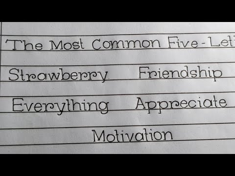The most common five - letters worlds /handwriting practice / clean handwriting practice