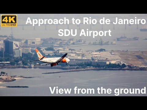 One of the most scenic airports. Approach to Rio de Janeiro SDU Airport. View from the ground.