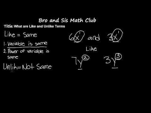 Like and Unlike Terms in Algebra - 7th Grade Math