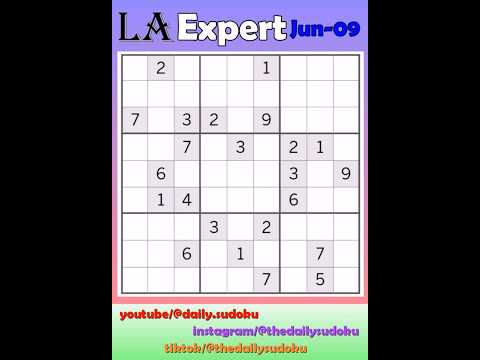 Los Angeles Times Daily #Sudoku 2025-06-09 2171 Expert
