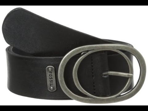 Fossil Women's Vintage Oval Buckle Jean Belt, Black, Medium