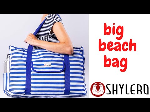 Beach Bag, Nautical Beach Tote with Best Beach Bag Design. BONUS Waterproof Phone Case Included