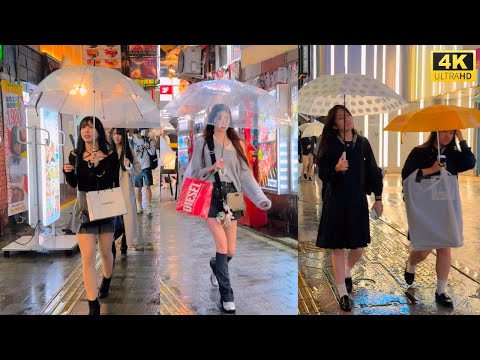 【4k hdr】 8 Hours Night Rain Walk in Shinjuku(新宿)Tokyo Japan | Relaxing Natural City ambience