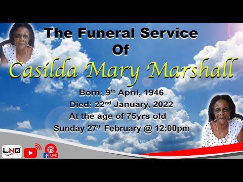 The Funeral Service of Casilda Mary Marshall