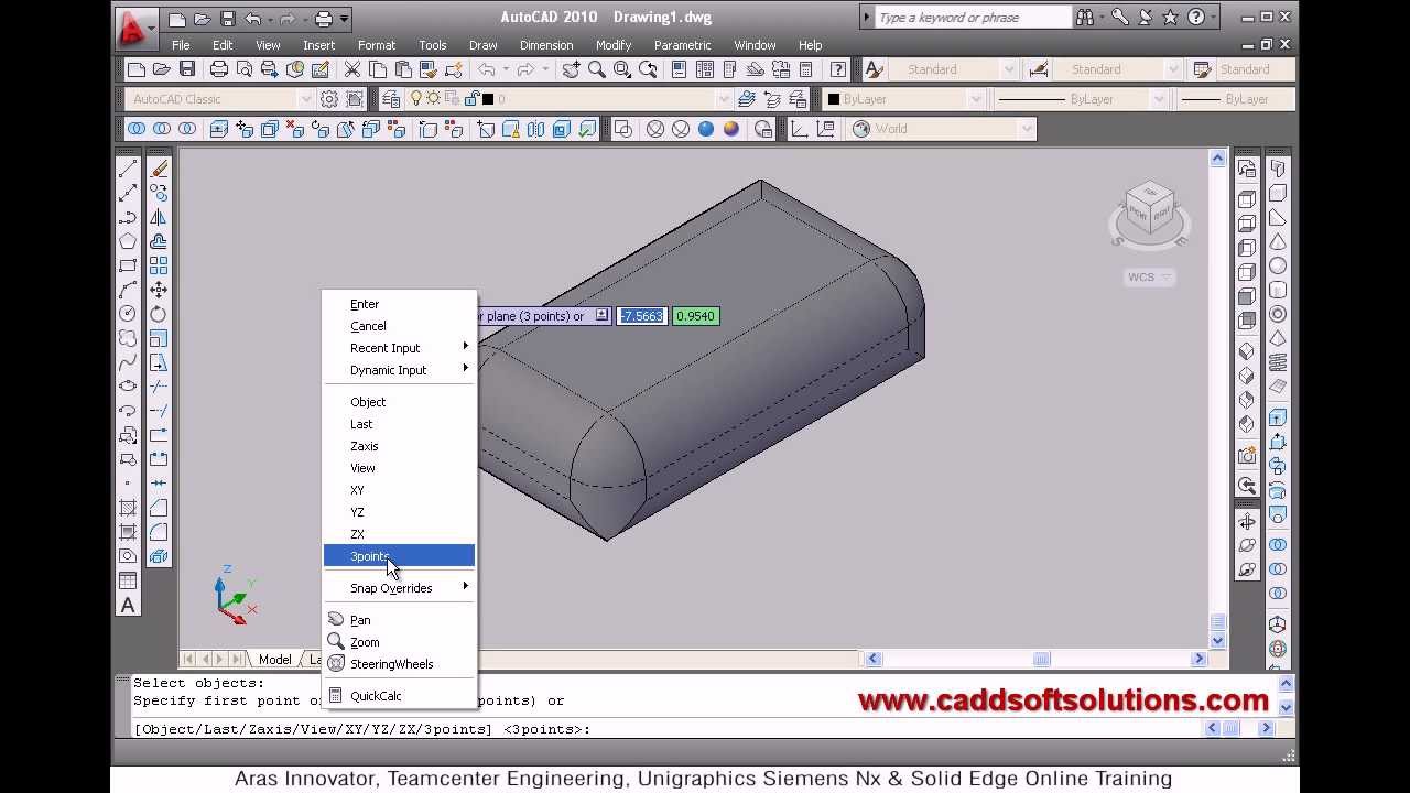 AutoCAD 3D Modeling Basic Tutorial Video for Beginner - 2