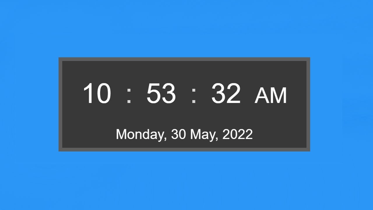 Digital Clock JavaScript | Digital Clock with Date using JavaScript