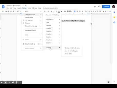 Change default font and size in Google Docs