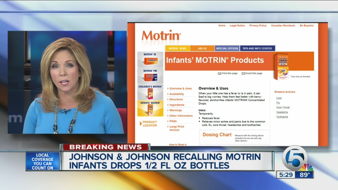 Johnson & Johnson recalling Motrin