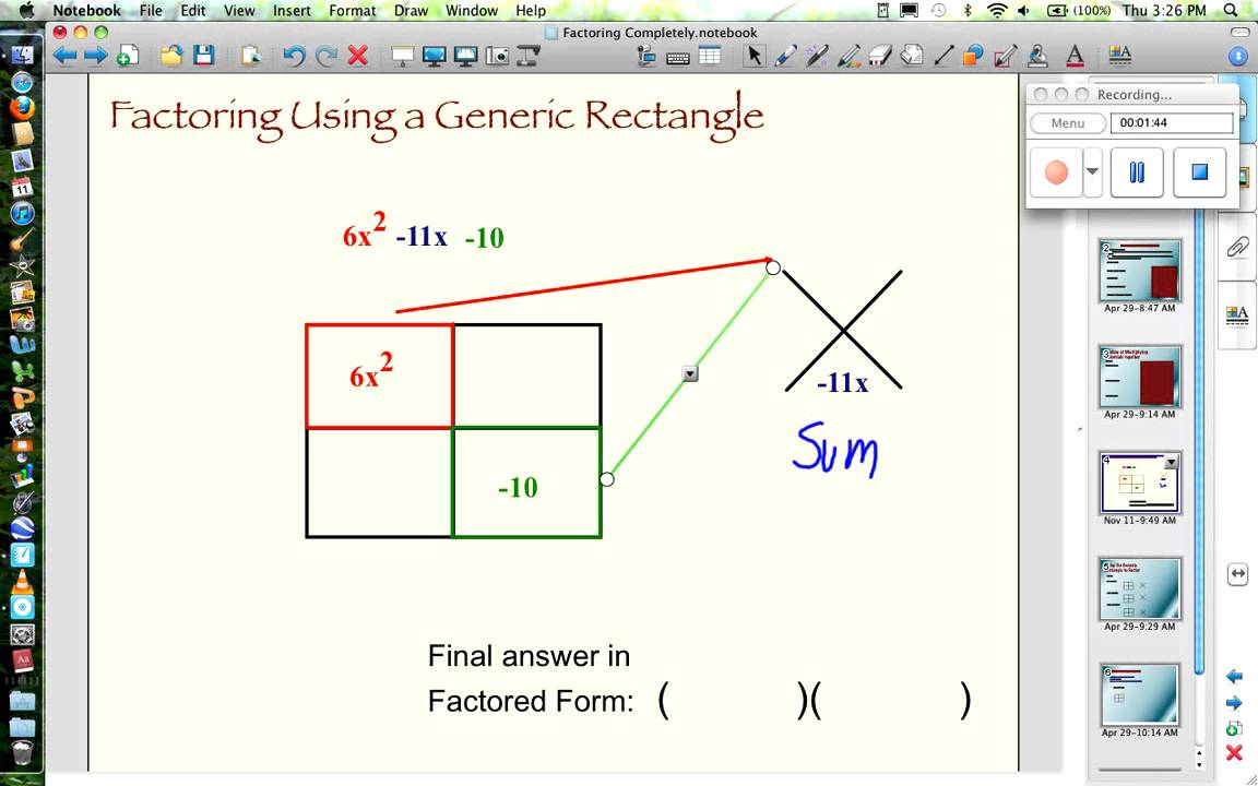 Pierce Factoring Using Generic Rectangle.mov