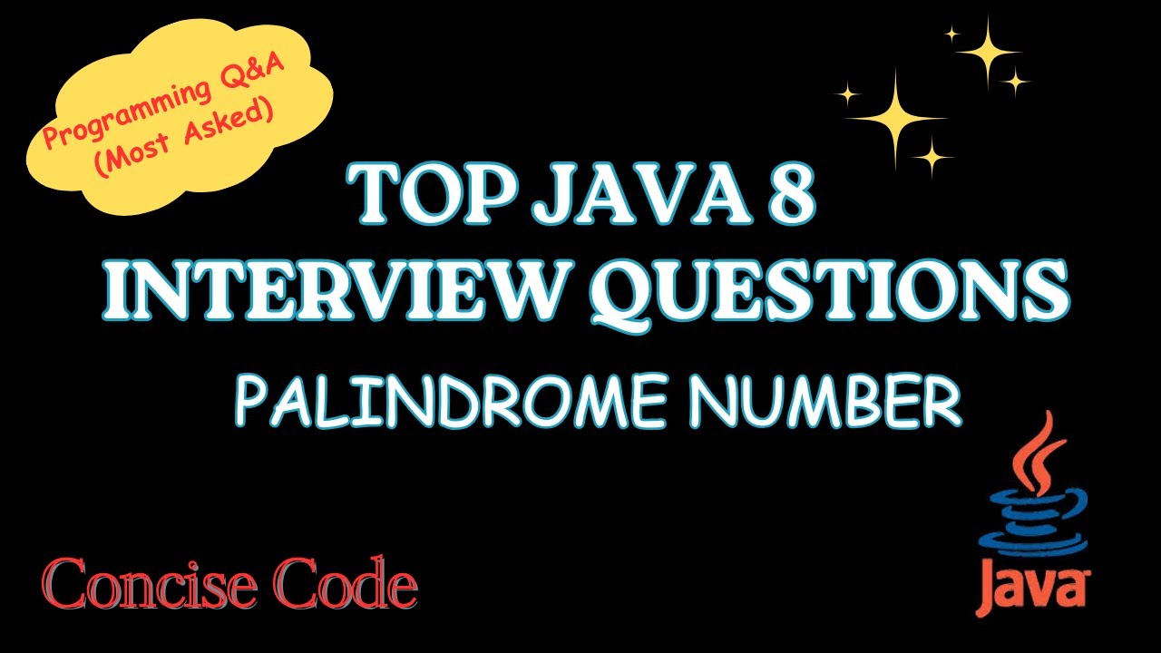 Interview Questions | Java Program | Palindrome Number | @concisecode