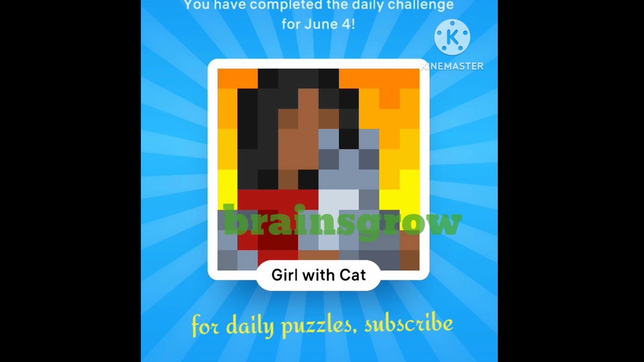 Nonogram daily challenge 4 June 23 - Easy - solution/ answer/ how to solve number puzzle #brainsgrow