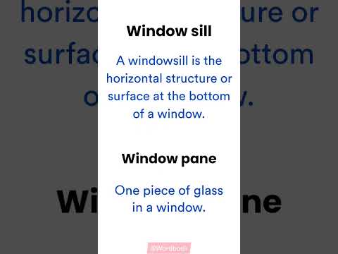 Window sill & Window Pane || English vocabulary Related to 🪟 || @WordBook #learning_English