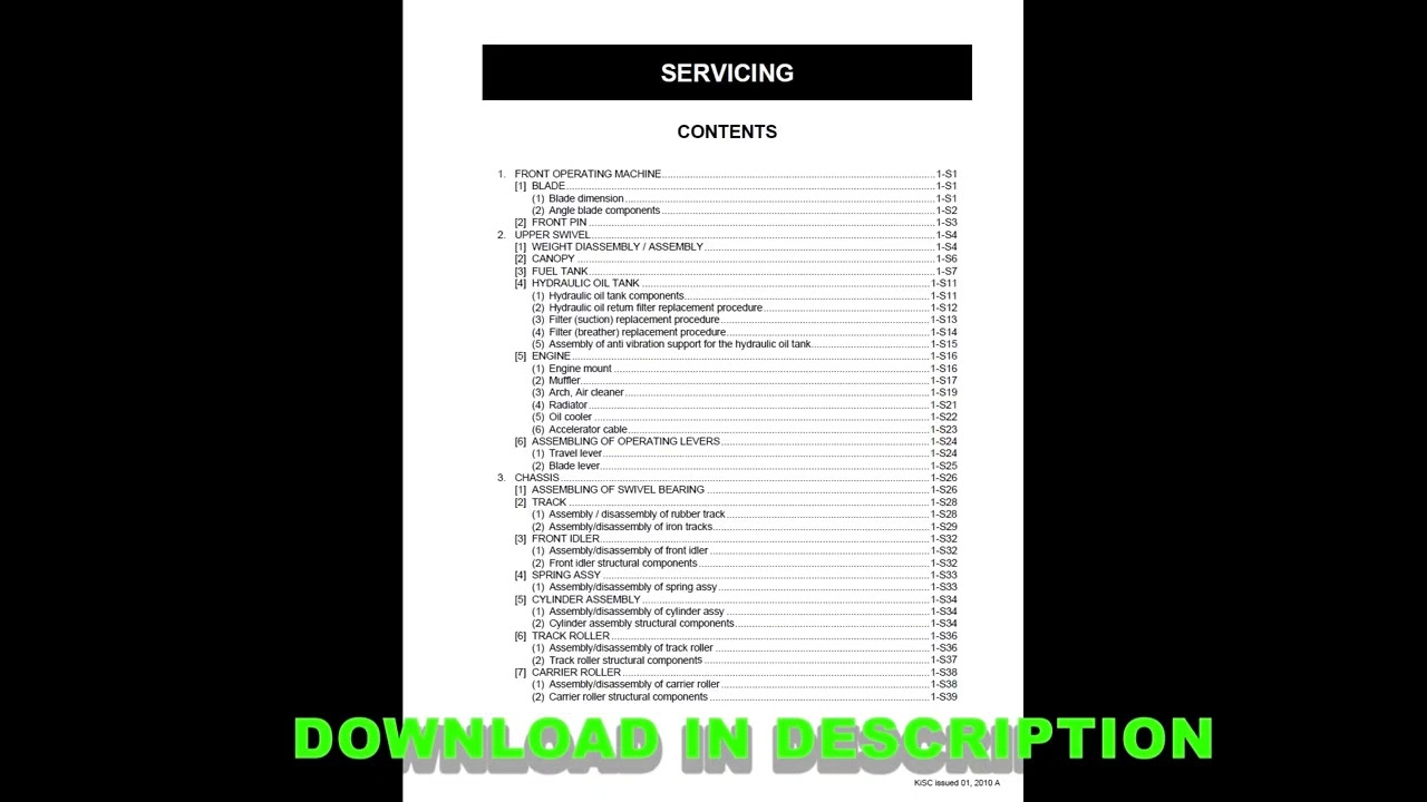 Kubota KX057-4 U55 U55-4 Workshop Manual PDF – English Repair Guide PDF