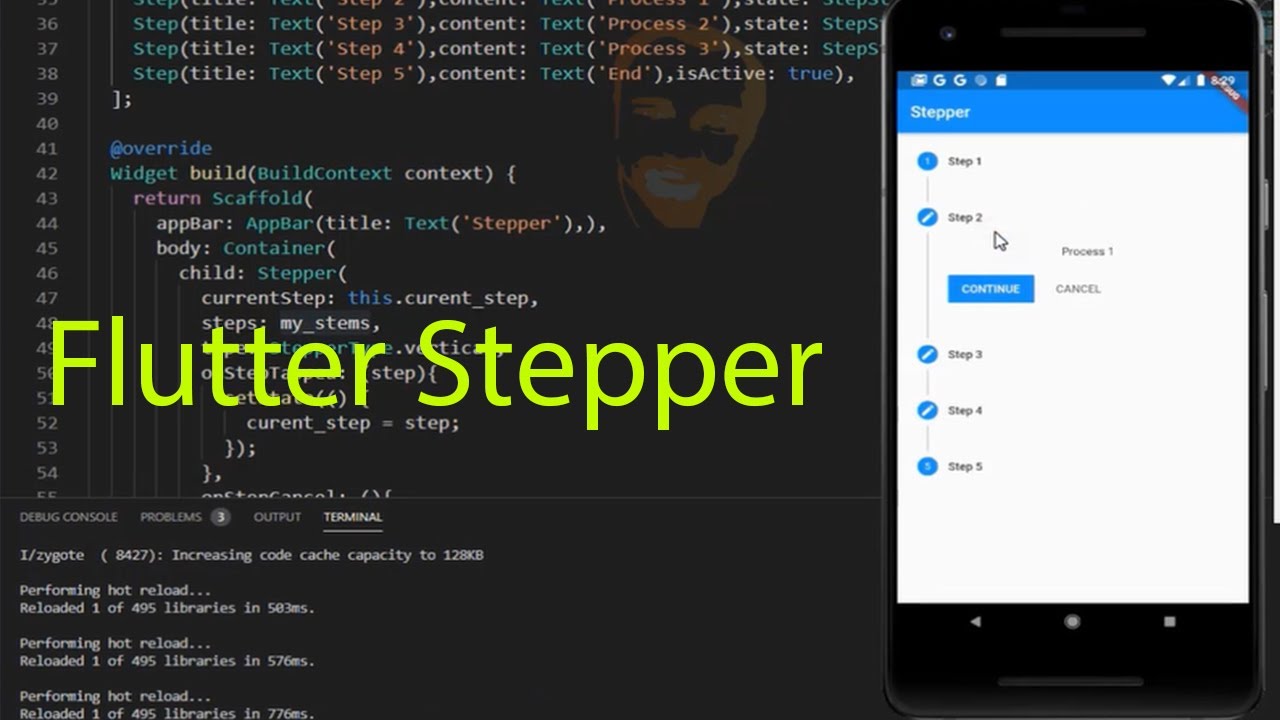 Flutter Stepper Tutorial. Google Flutter Stepper easy tutorial
