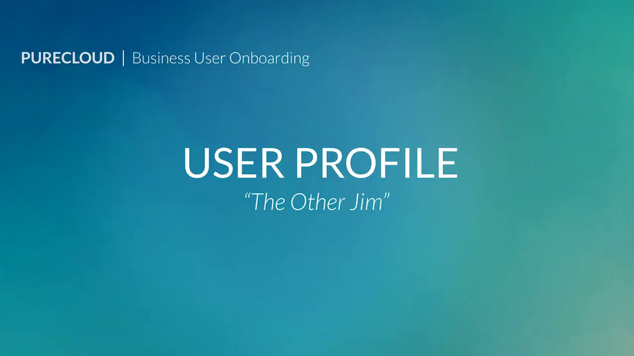 Training video for PureCloud features - User Profile