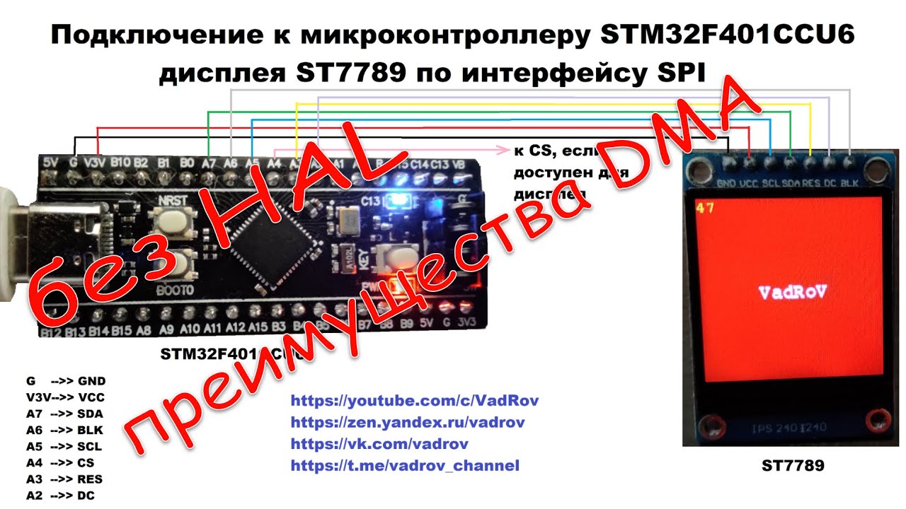 Github Vadrovstm32 Display Spi Dma Connecting The Displays To The Stm32 Microcontroller Via