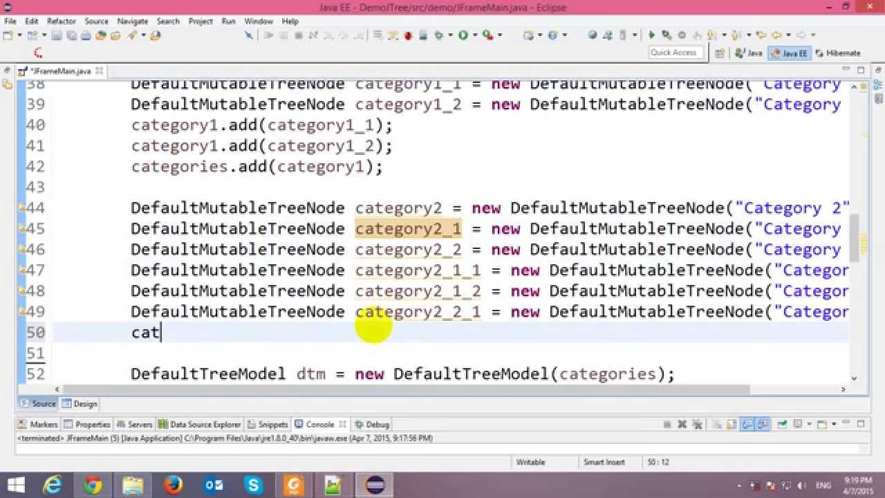 Fill Data to JTree in Java Swing Application