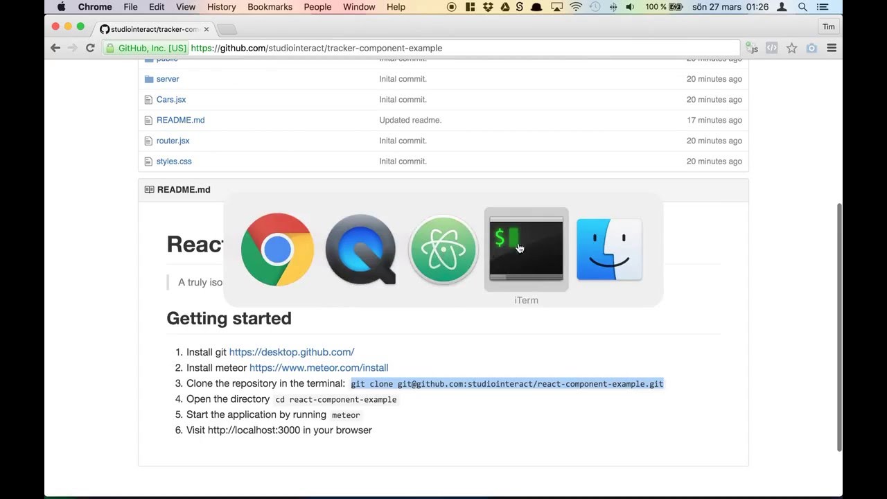 Easy reactive React Components with Meteor and Tracker