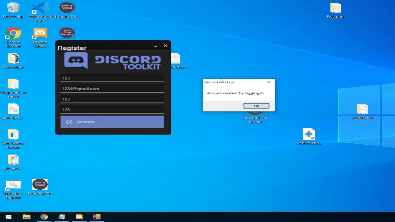 Do not use your discord login for the LEVEL UP TOOL