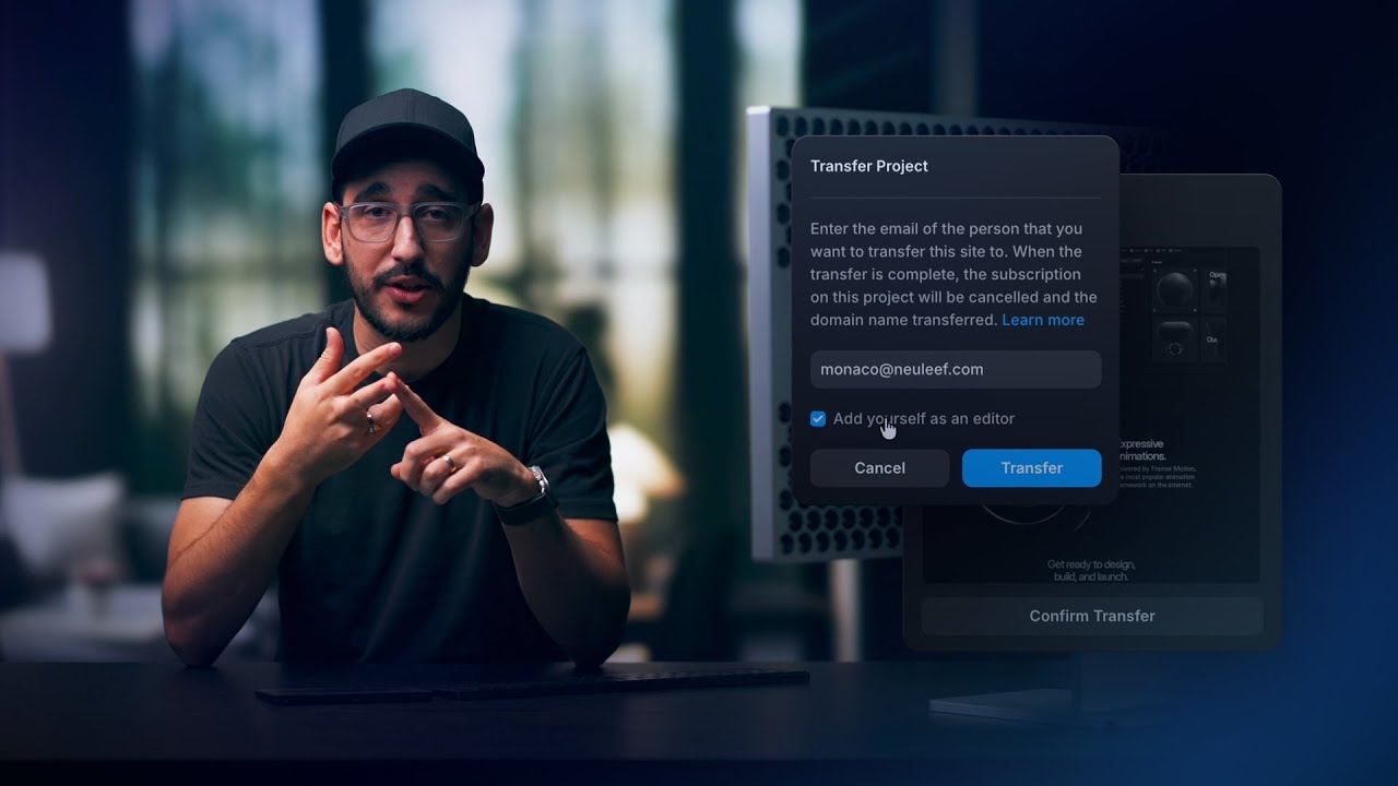 Transferring Framer projects to clients