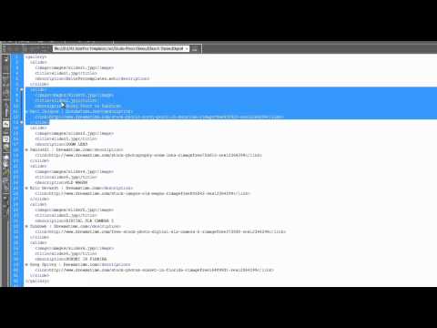 Editing the xml document for sliders