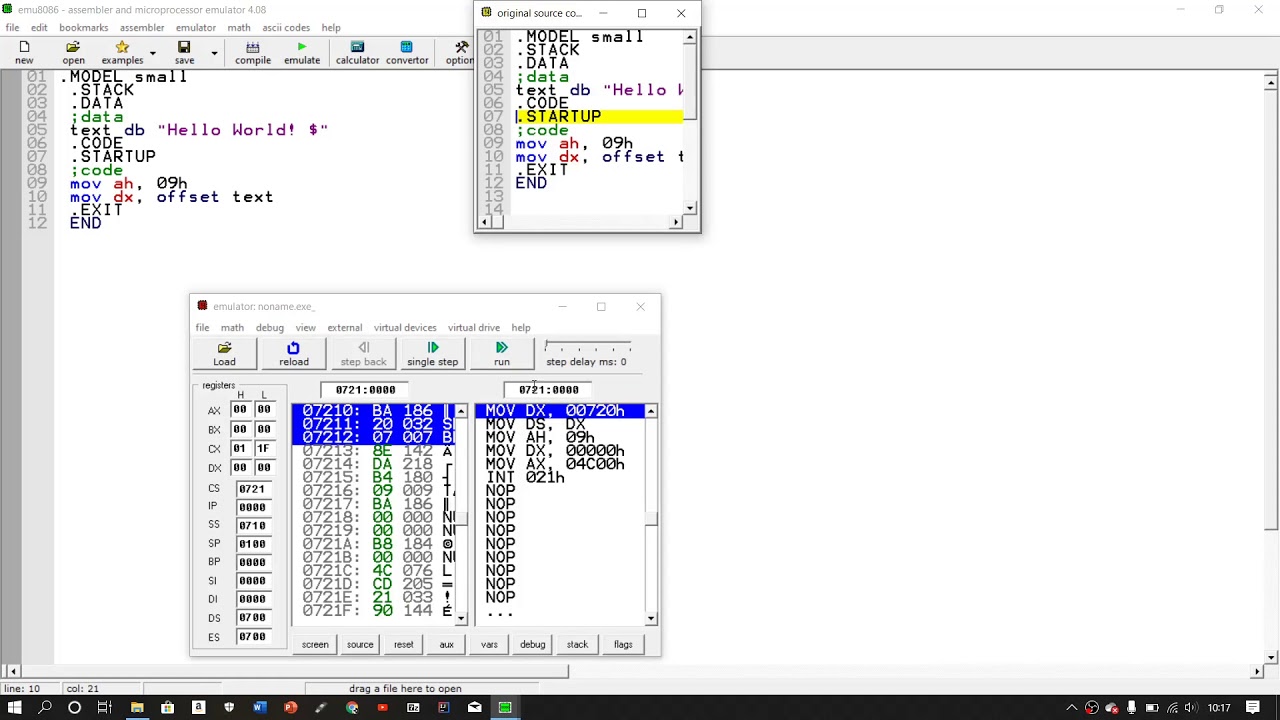 8086 assembly lesson 1 