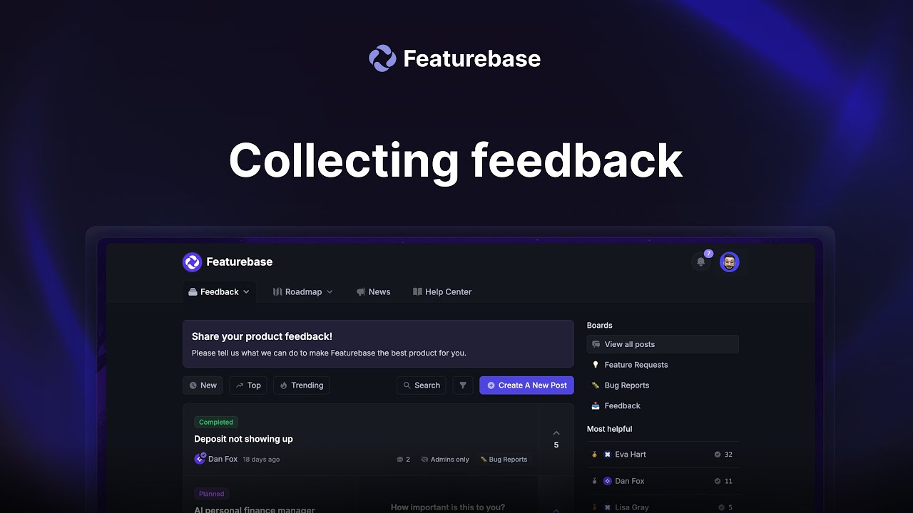 Featurebase | Collecting feedback
