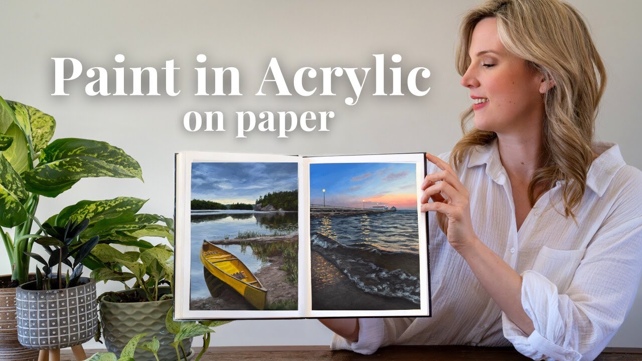 How to Paint on Paper with Acrylic || Sketchbook Painting Tutorial