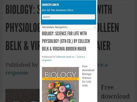 Download PDF Free BIOLOGY: SCIENCE FOR LIFE WITH PHYSIOLOGY 6TH Edition BY BELK & MAIER