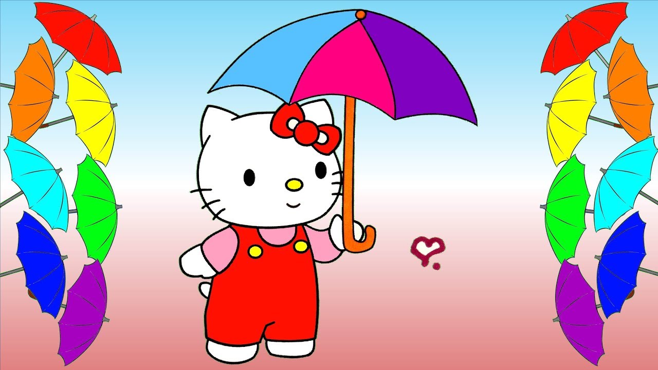 Hello Kitty Coloring Pages Learn colors for kids children toddlers Learning Video
