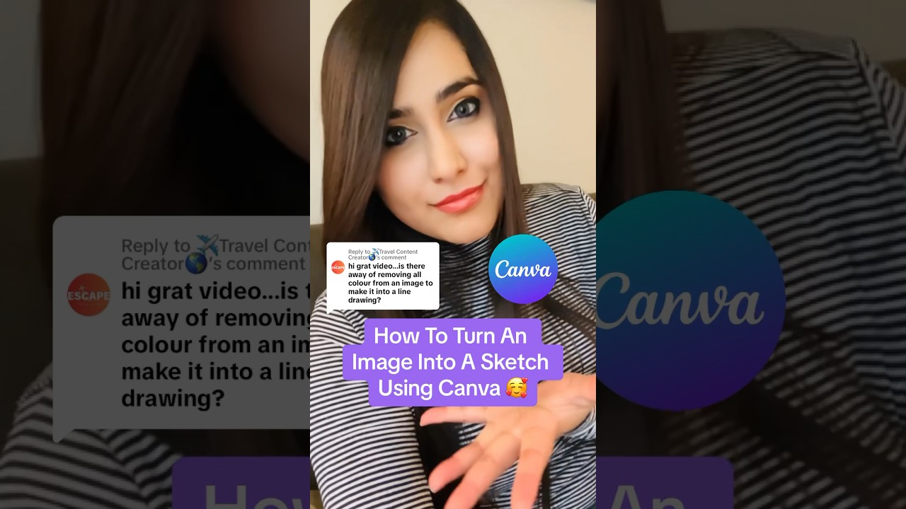 Canva Tutorial - How To Turn Any Image Into A Sketch Using Canva! 🤯 #canvatips #canvatutorial