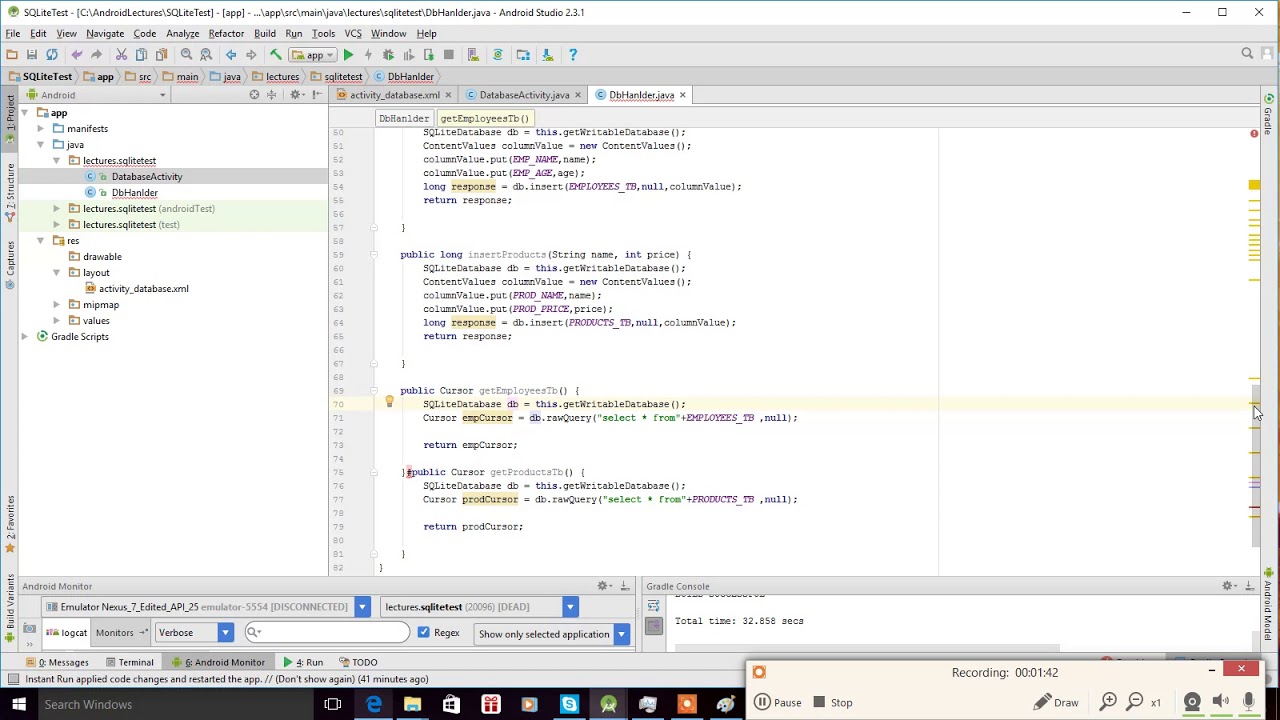Android SQLite Database with example Project : part 15