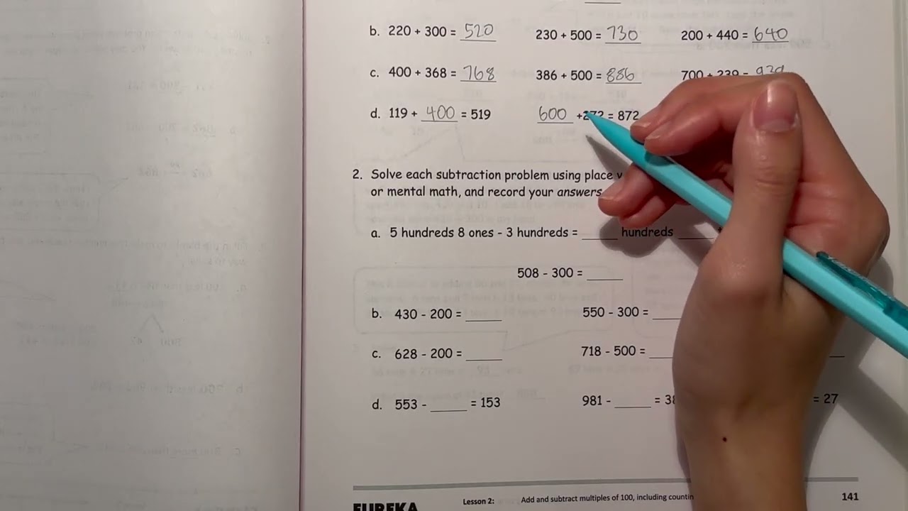 Eureka Math Grade 2 Module 5 Lesson 2 | #mathwithaubrey #homework