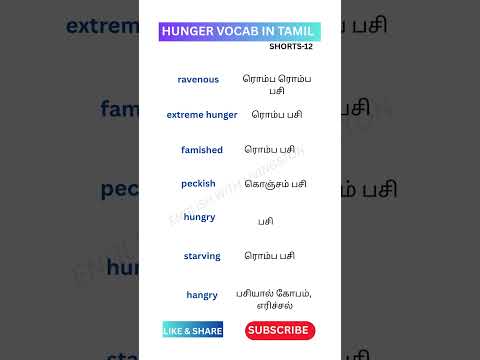 Hunger Words in English with Tamil Meaning! #spokenenglishintamil