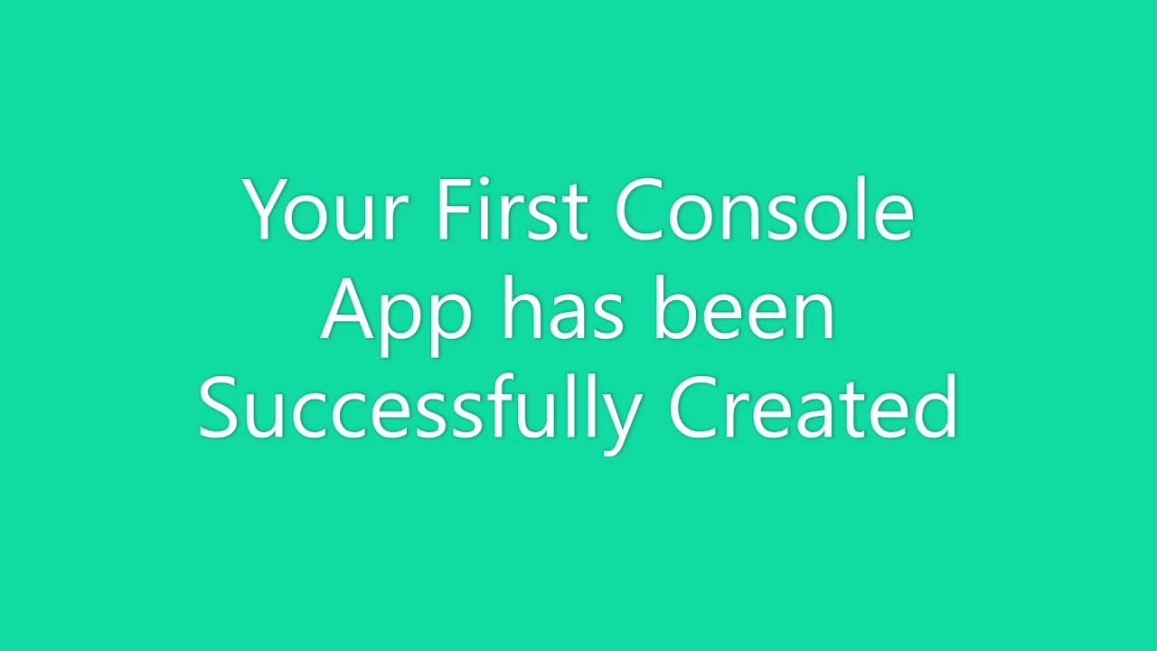 Console Application - C# .NET Core Visual Studio 2019